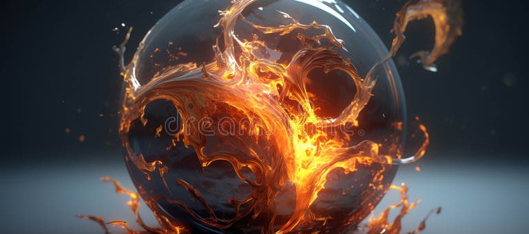 Elemental Explosion Fire Energy Backgrond, Smoke Stock Illustration ...