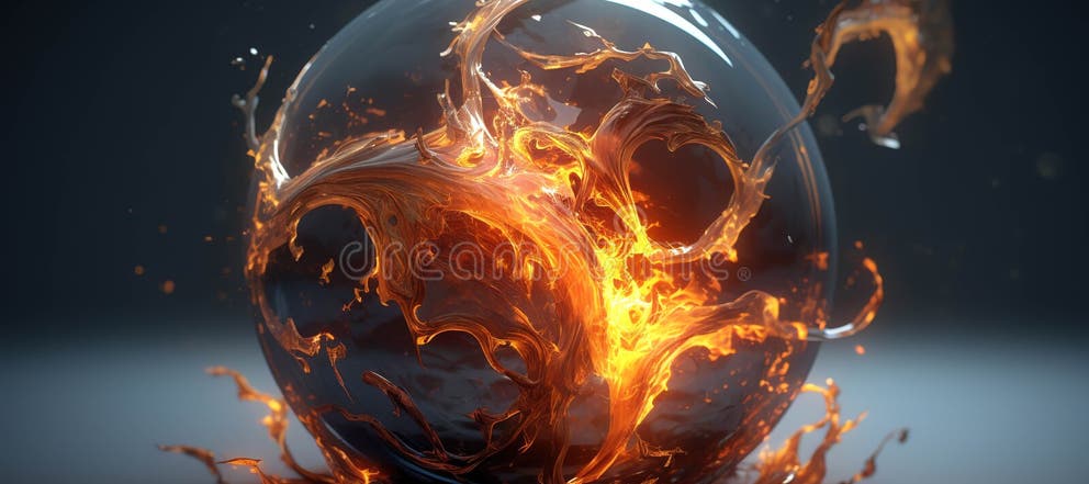 Elemental Explosion Fire Energy Backgrond, Smoke Stock Illustration ...