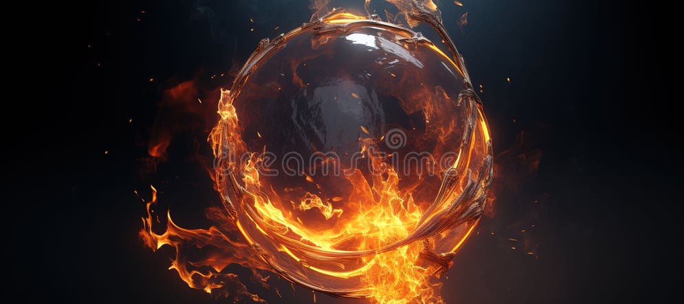 Elemental Explosion Fire Energy Backgrond, Smoke Stock Illustration ...