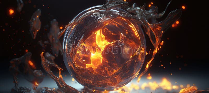 Elemental Explosion Fire Energy Backgrond, Smoke Stock Illustration ...