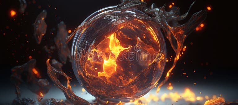Elemental Explosion Fire Energy Backgrond, Smoke Stock Illustration ...