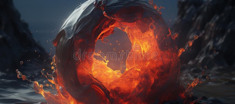 Elemental Explosion Fire Energy Backgrond, Smoke Stock Illustration ...