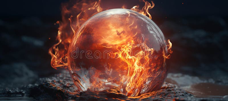 Elemental Explosion Fire Energy Backgrond, Smoke Stock Illustration ...
