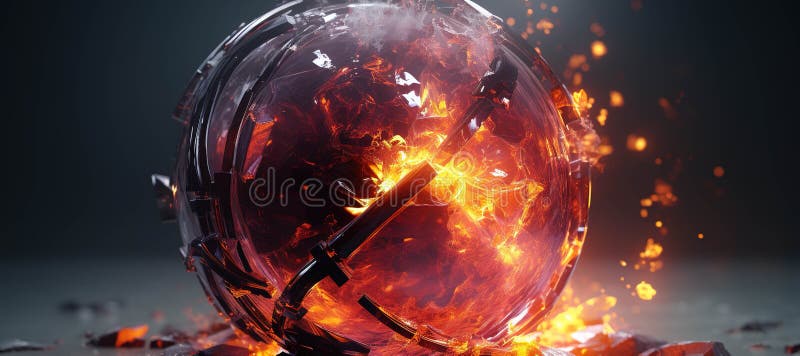 Elemental Explosion Fire Energy Backgrond, Smoke Stock Illustration ...