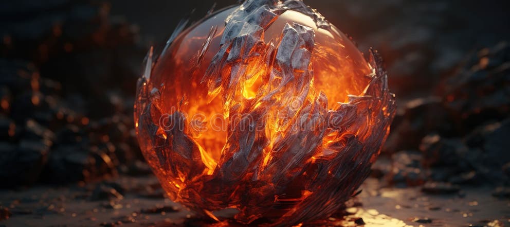 Elemental Explosion Fire Energy Backgrond, Smoke Stock Illustration ...