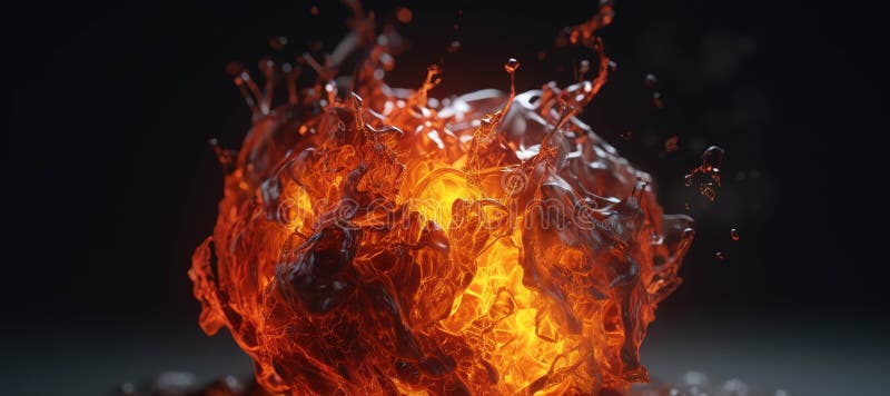 Elemental Explosion Fire Energy Backgrond, Smoke Stock Illustration ...