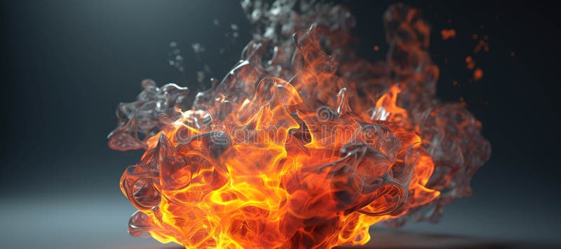 Elemental Explosion Fire Energy Backgrond, Smoke Stock Illustration ...
