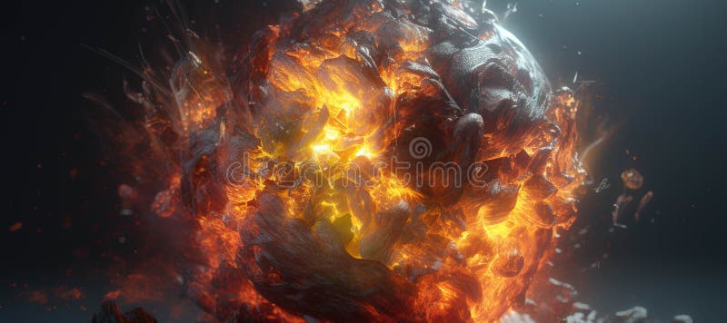 Elemental Explosion Fire Energy Backgrond, Smoke Stock Illustration ...