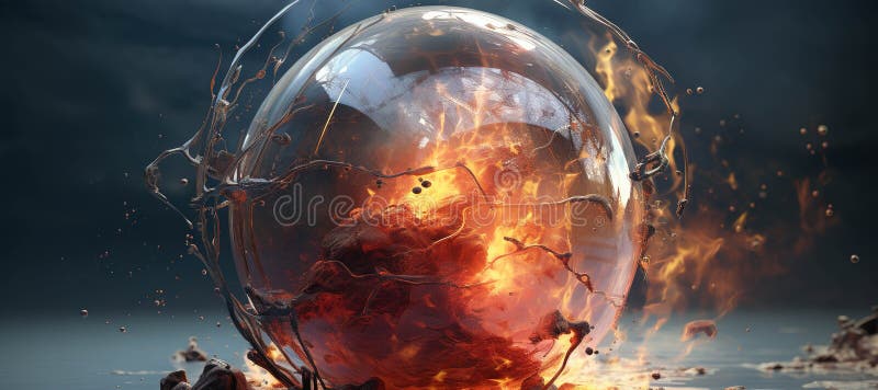 Elemental Explosion Fire Energy Backgrond, Smoke Stock Illustration ...
