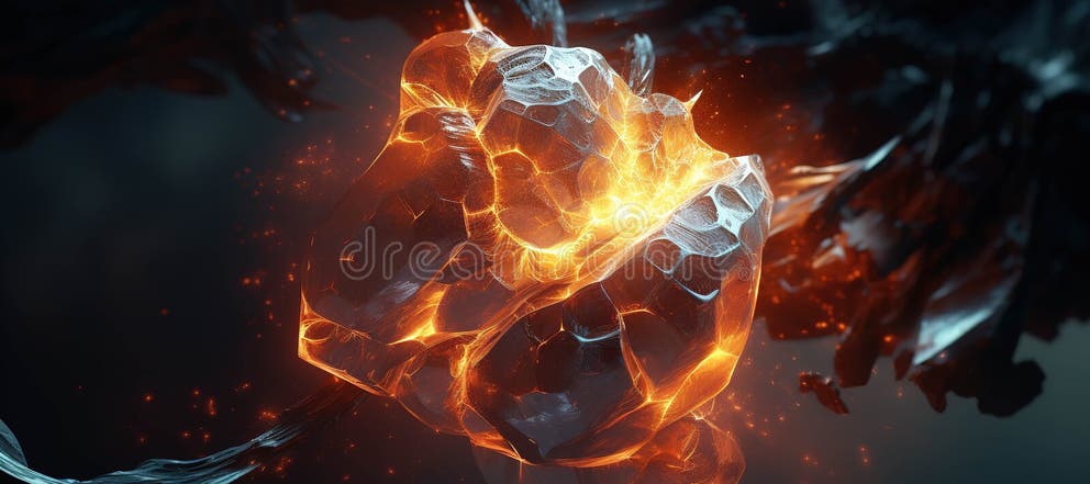 Elemental Explosion Fire Energy Backgrond, Smoke Stock Illustration ...