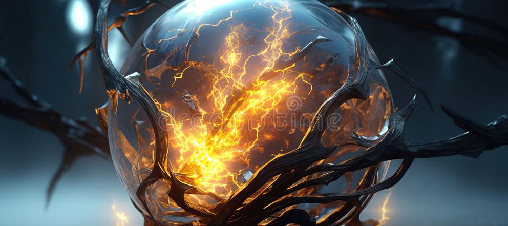 Elemental Explosion Fire Energy Backgrond, Smoke Stock Illustration ...