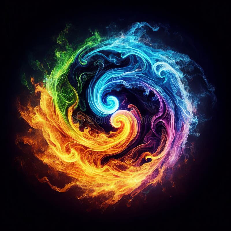 Elemental Fire a Fire that Combines the Elements of Earth Air W Stock ...