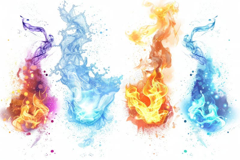 Elemental Magic:power of Fire, Water, Air with Elemental-themed Light ...