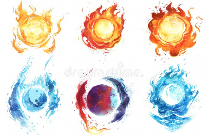 Elemental Magic:power of Fire, Water, Air with Elemental-themed Light ...