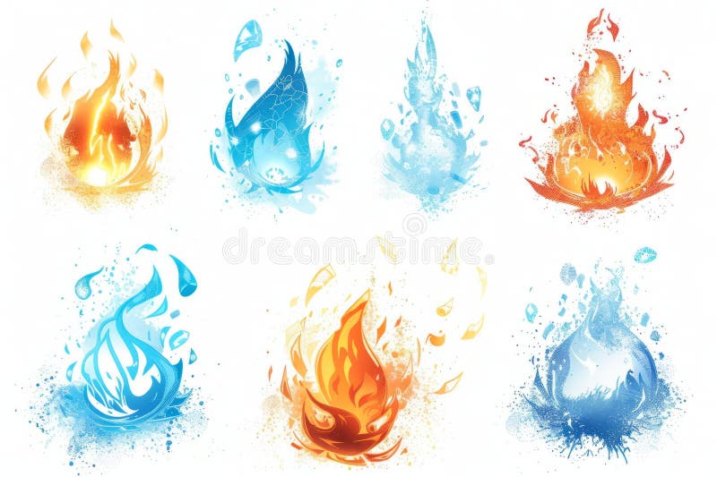 Elemental Magic:power of Fire, Water, Air with Elemental-themed Light ...