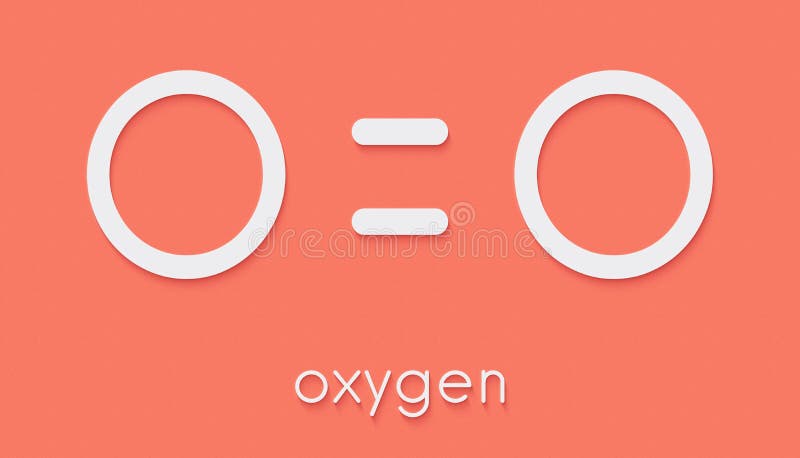 Elemental Oxygen O2 Molecule. Skeletal Formula. Stock Illustration ...