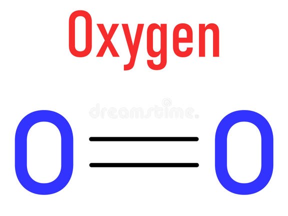 Elemental Oxygen. O2 Molecule. Skeletal Formula Stock Vector ...
