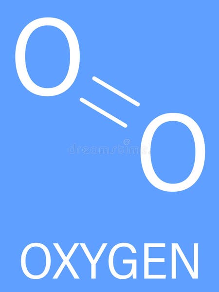 Elemental Oxygen. O2 Molecule. Skeletal Formula Stock Vector ...