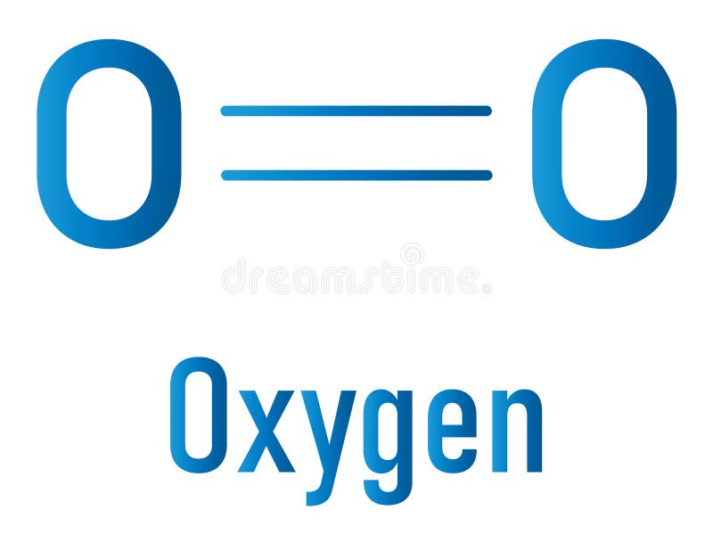 Elemental Oxygen. O2 Molecule. Skeletal Formula Stock Vector ...