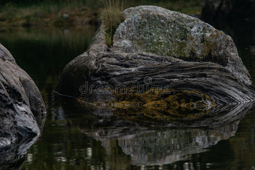 Elemental Reflection: Stone and Its Water Mirror Stock Image - Image of ...