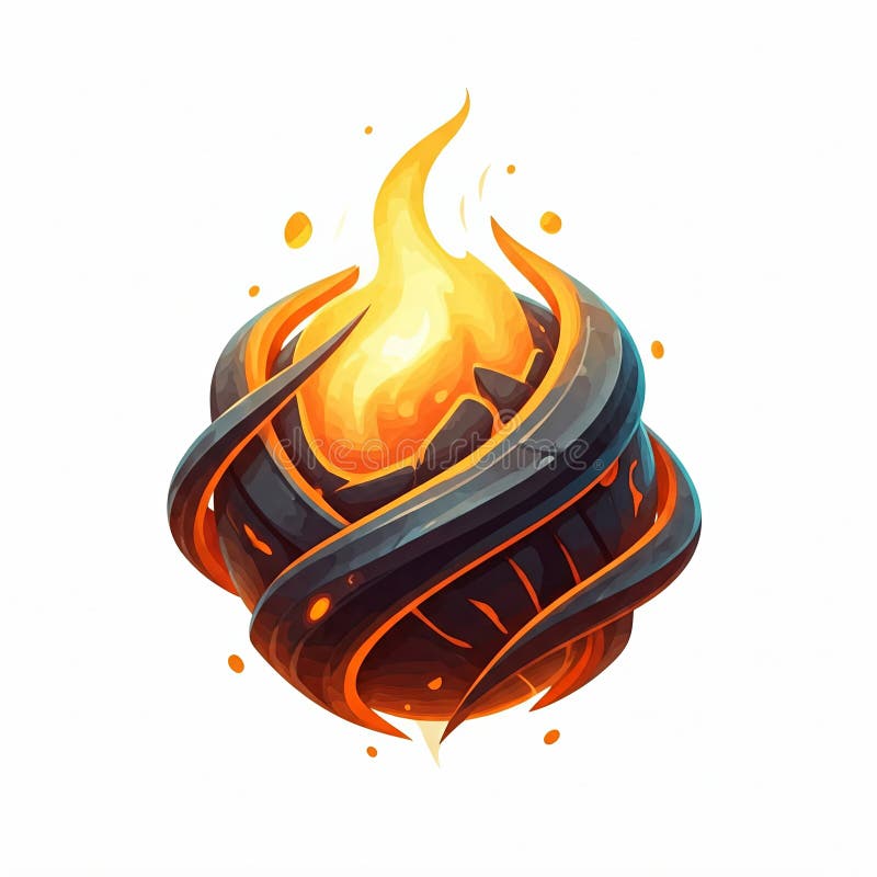 Elemental Sphere of Flames stock illustration. Illustration of inferno ...