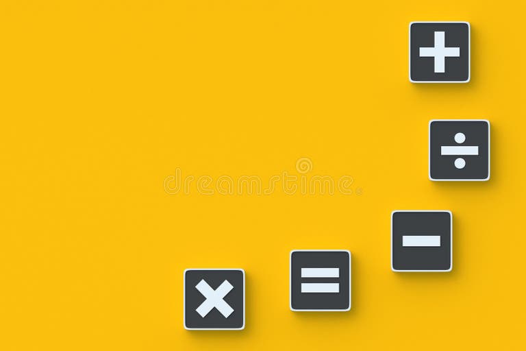 Elementary Arithmetic. Mathematical Symbols on Buttons Stock ...