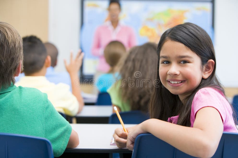 Elementary pupil in class stock image. Image of ethnicity - 5000605