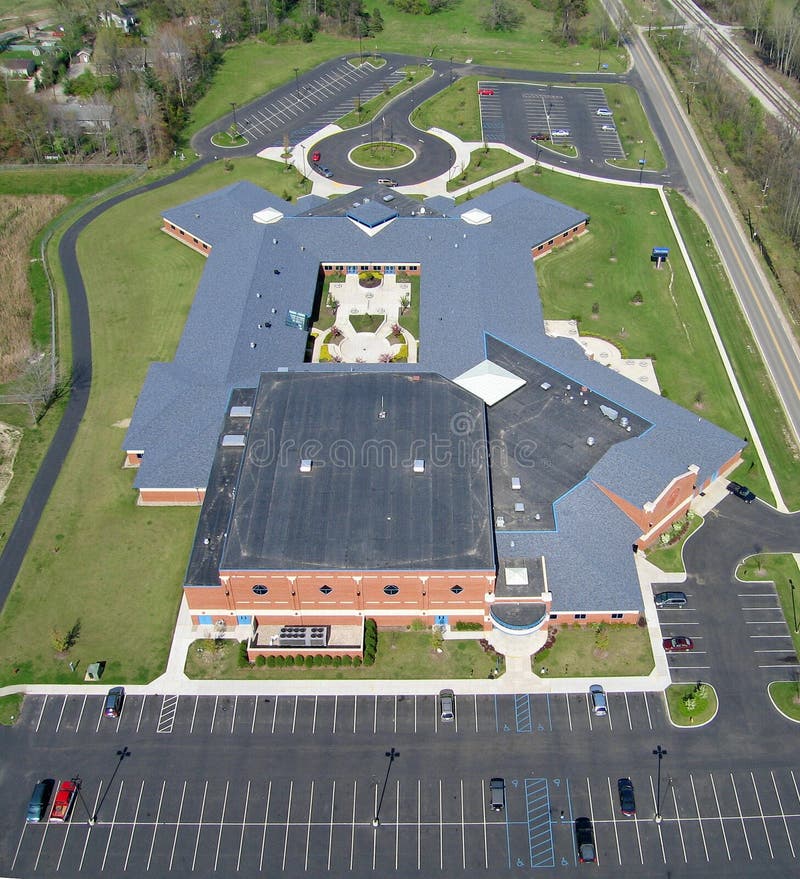 Elementary School Aerial Photo Stock Image - Image of path, school: 7478323