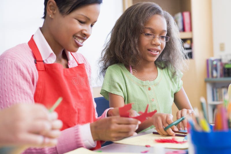 Elementary School Art Class Stock Photo - Image of people, ethnicity ...