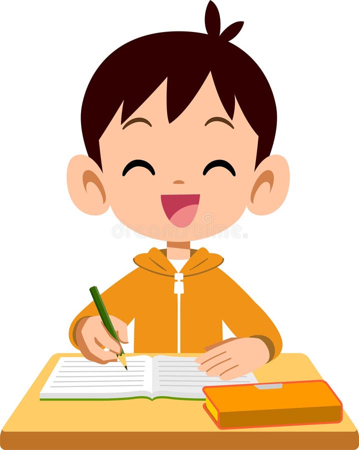 Elementary School Boy Showing a Smile during Class Stock Vector ...