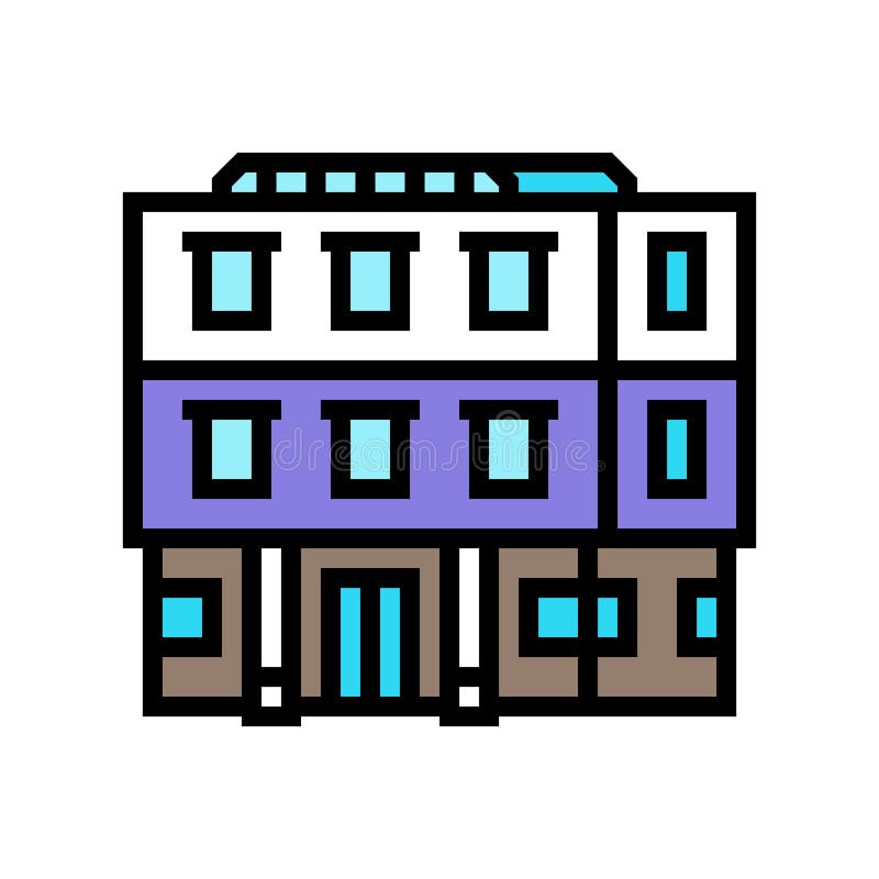 Elementary School Building Color Icon Vector Illustration Stock ...