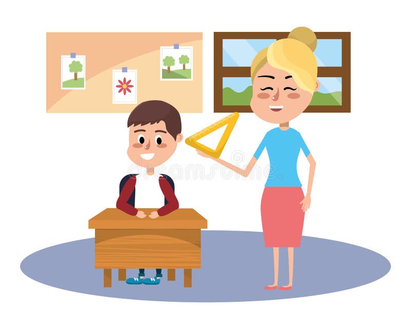 Elementary school cartoon stock vector. Illustration of brushpaint ...