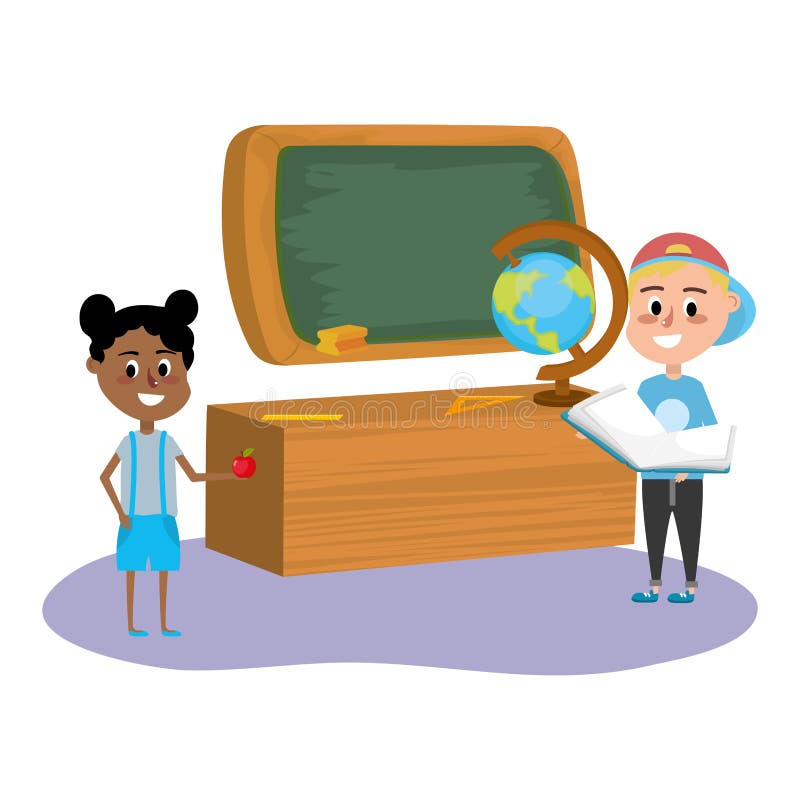 Elementary school cartoon stock vector. Illustration of book - 143776337