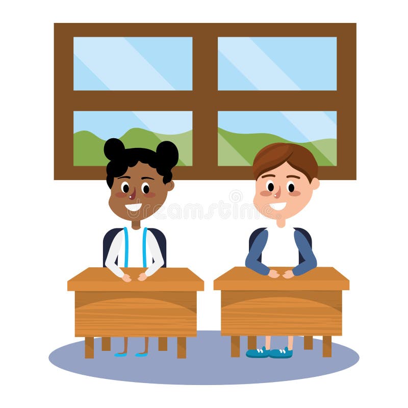Elementary school cartoon stock vector. Illustration of pupil - 143773687