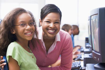 Elementary School Computer Class Stock Photo - Image of grade ...