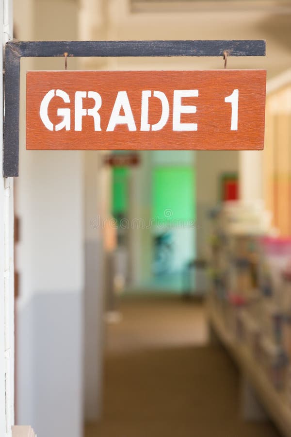 Elementary School, Grade 1 Sign Stock Image - Image of concept, sign ...