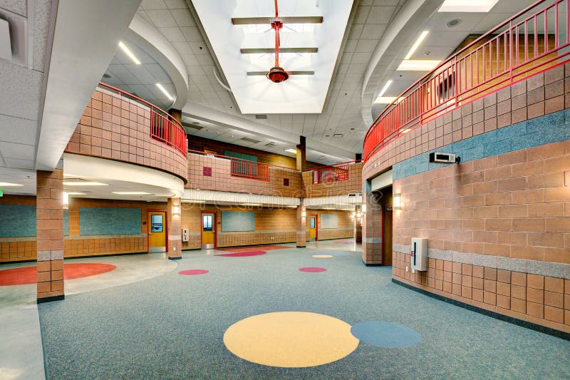 Elementary school hallway stock image. Image of school - 28779045