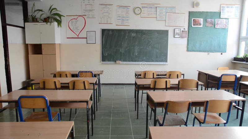 Elementary School Interior. Empty School Classroom Stock Video - Video ...