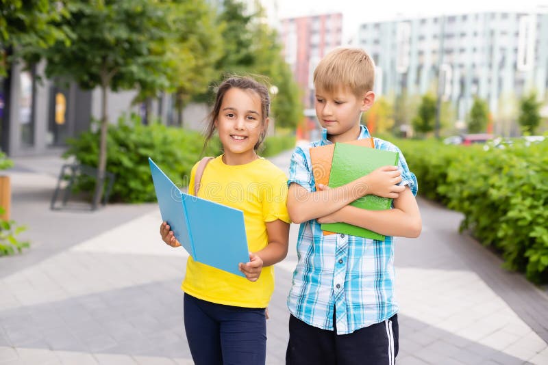 Elementary School Kids Having Fun Outdoors Stock Image - Image of ...
