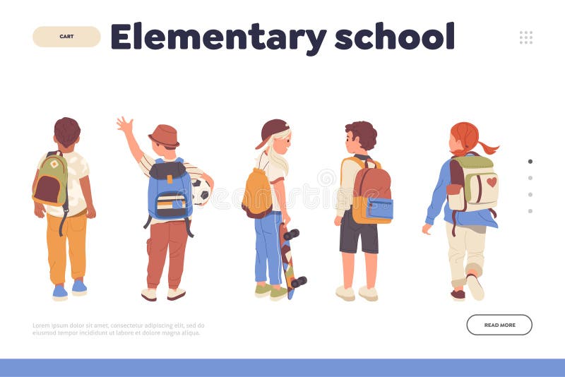Elementary School Landing Page Design Template for Online Service ...