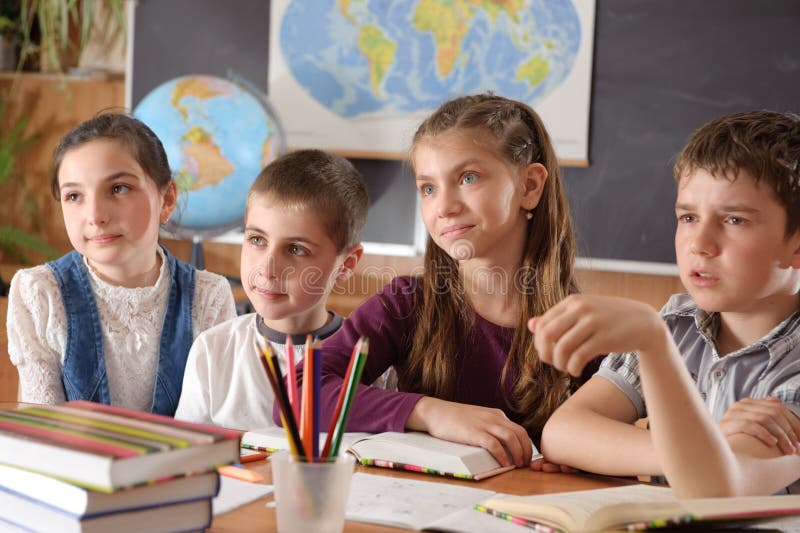Elementary school pupils stock image. Image of beautiful - 24712893