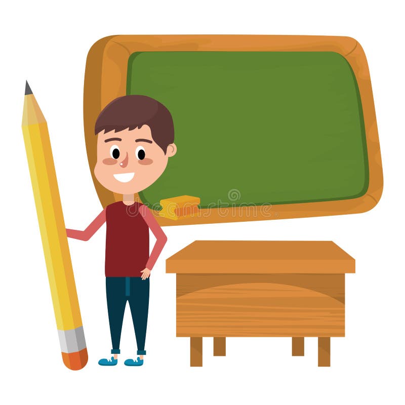 Elementary school cartoon stock vector. Illustration of happy - 143873712