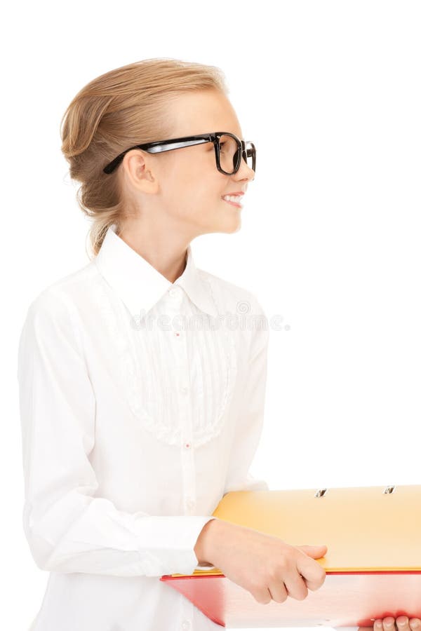 Elementary School Student with Folders Stock Image - Image of beginner ...