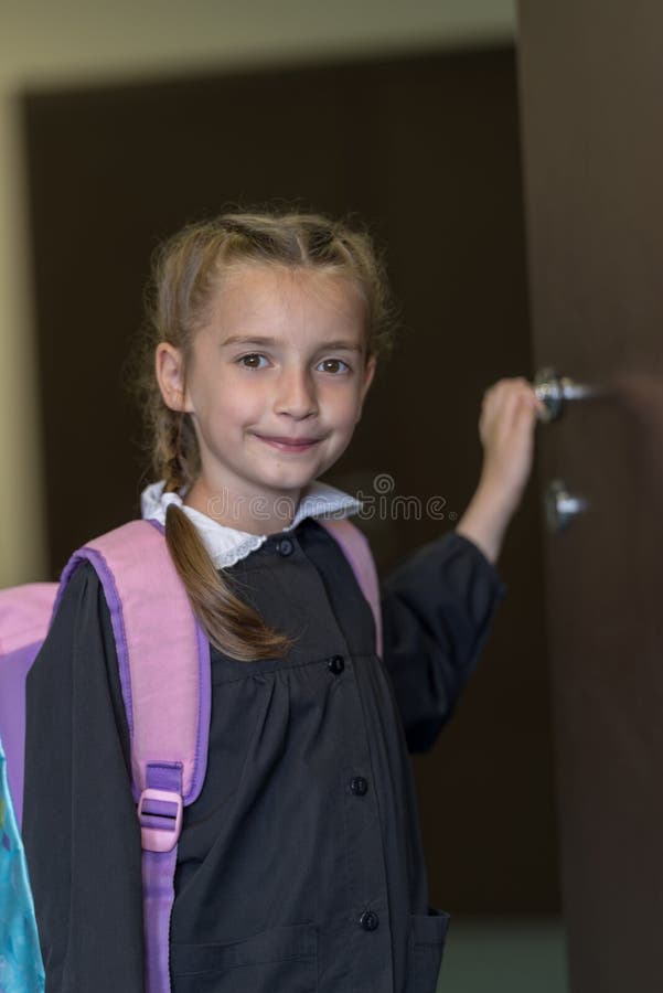 Elementary School Student in Uniform Stock Image - Image of posing ...