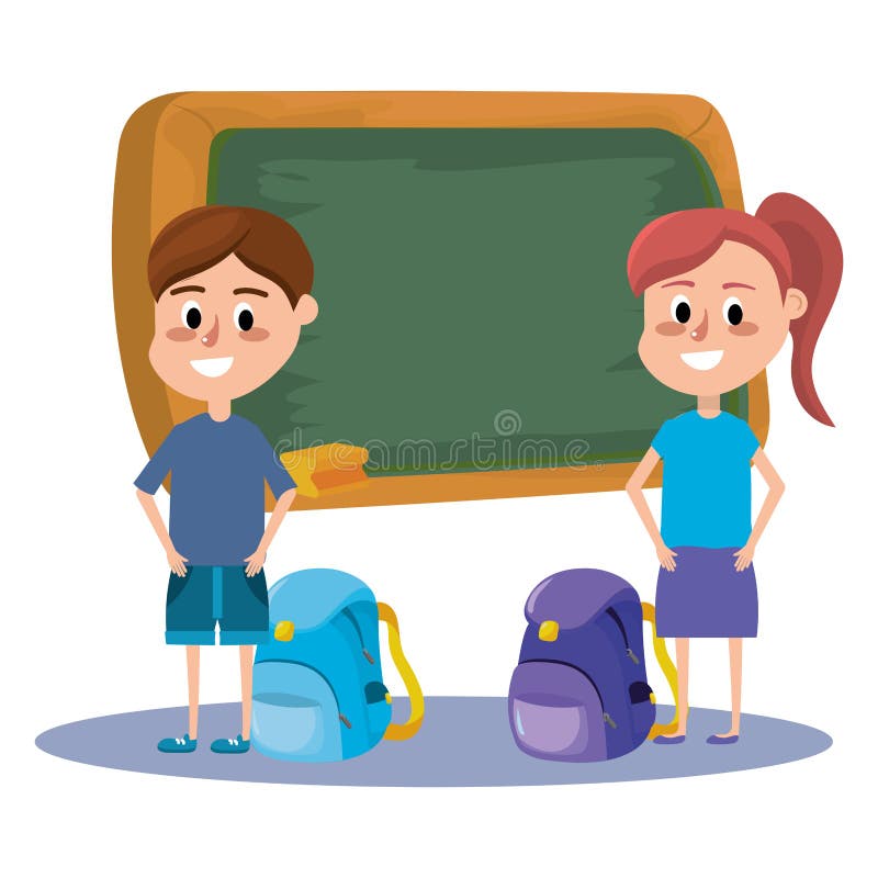 Elementary school cartoon stock vector. Illustration of class - 143873086