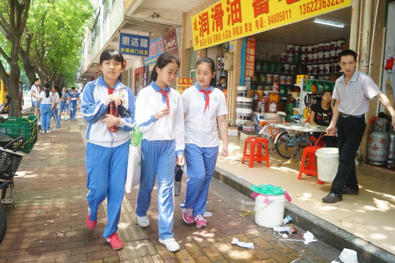 Elementary School Students on Their Way To School Editorial Stock Image ...