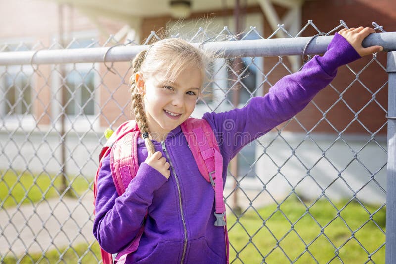 Elementary Student Going Back To School Stock Image - Image of park ...