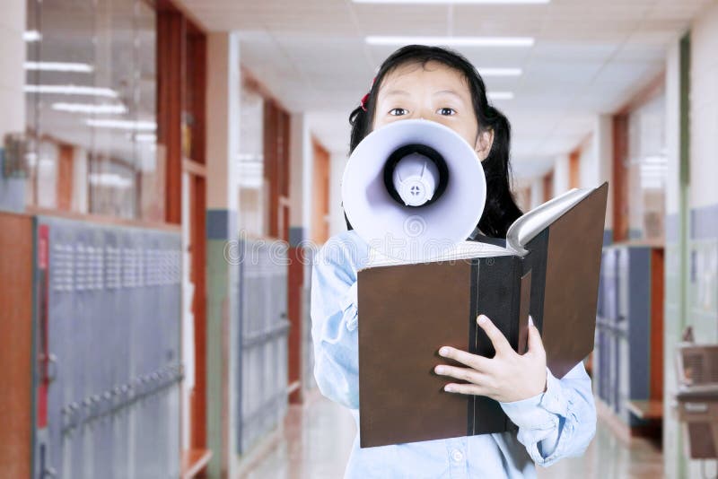 Boy Student Announce with Speaker at Class Stock Image - Image of ...