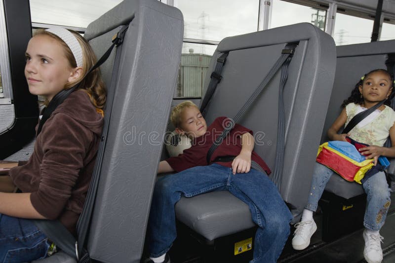 Elementary Students on School Bus Stock Image - Image of knowledge ...