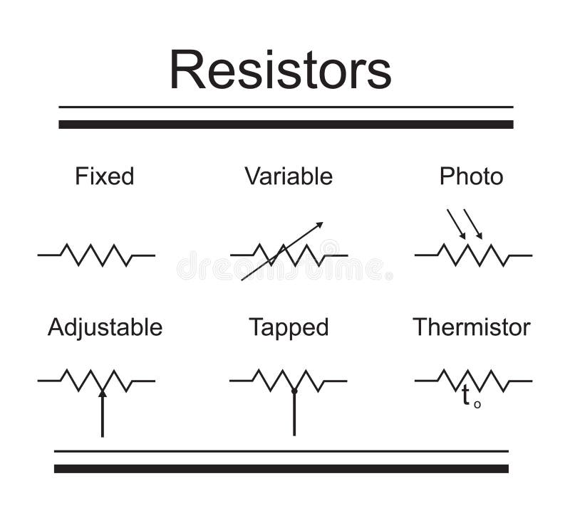 Elementi Del Circuito Elettrici Resistori Illustrazione Vettoriale ...